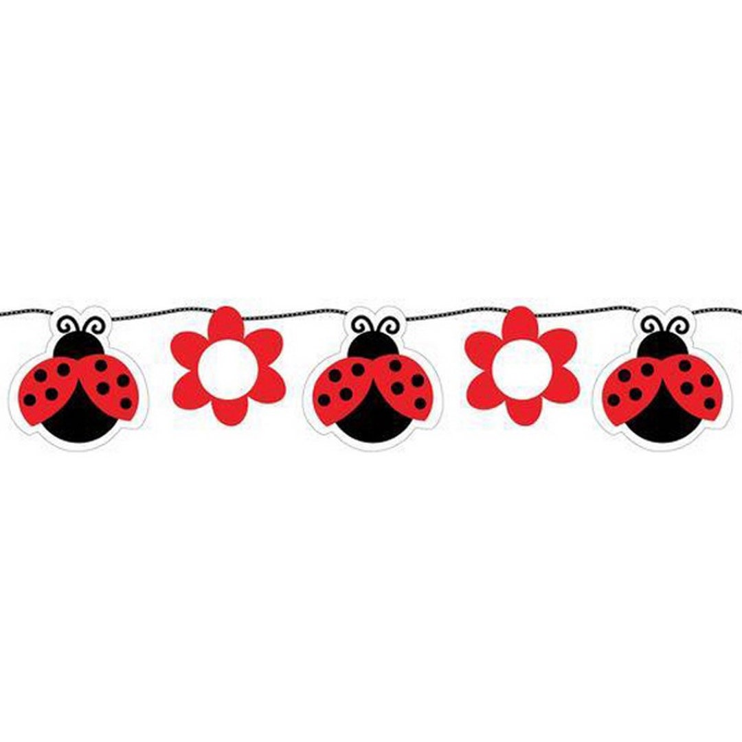 Ladybug Fancy Circle Ribbon Party Banner With Stickers, Ladybug Party ...