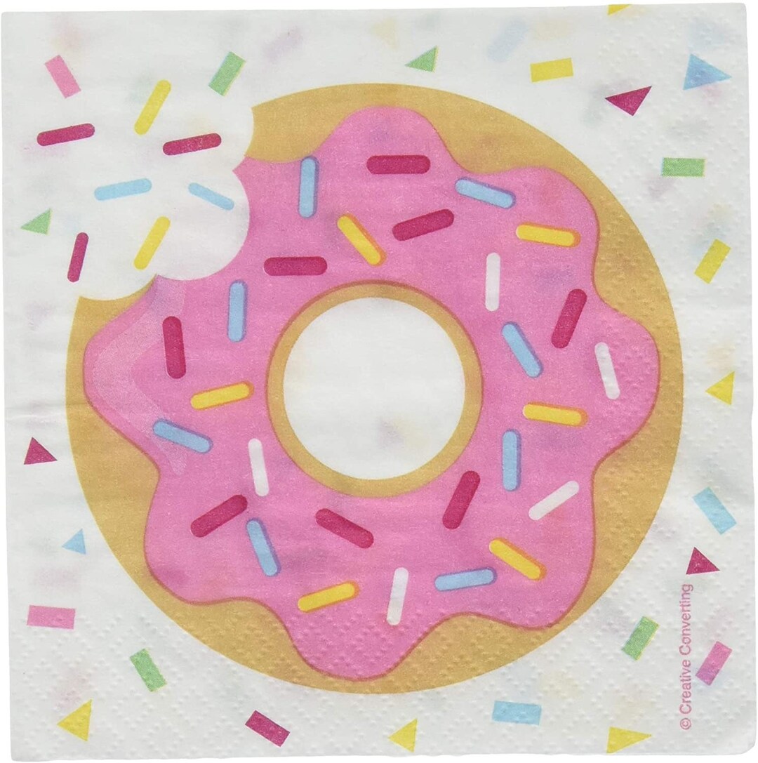 16 Count Donut Sprinkles Beverage Paper Napkin, Donut Party, Donut ...
