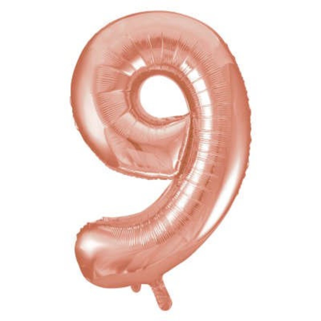 Rose Gold Number 9 Shaped Foil Balloon 34", Packaged - Etsy