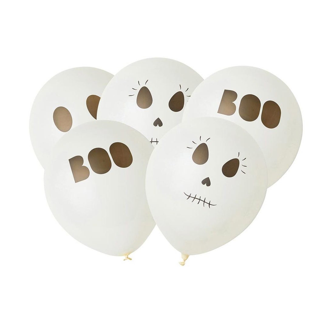 Pumpkin and BOO Latex 12” Balloons, Set of 5, Halloween Balloons, Jack ...
