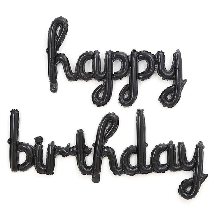 Black Happy Birthday Balloons - Etsy