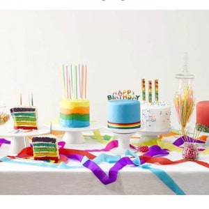 Happy Birthday Rainbow Candles, Set of 5 - Etsy