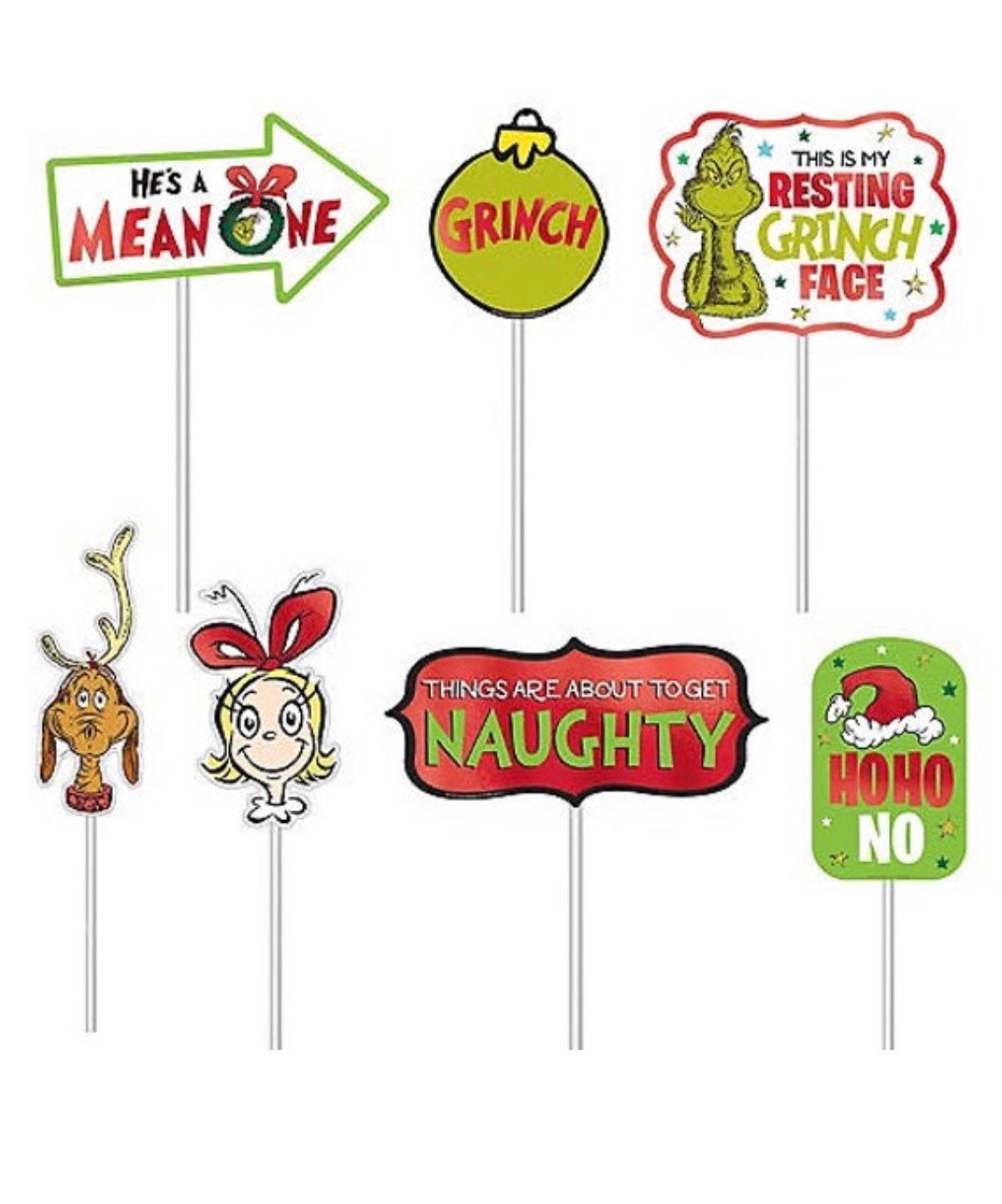 The Grinch Christmas Photo Props Assorted 13 Pcs Dr. Seuss - Etsy