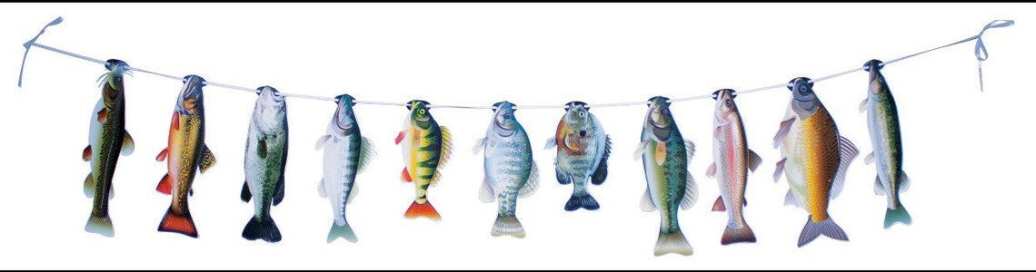 Fish Banner, Large 10” to 16” Fish, Adjustable Banner 4 Feet to 7 Feet ...