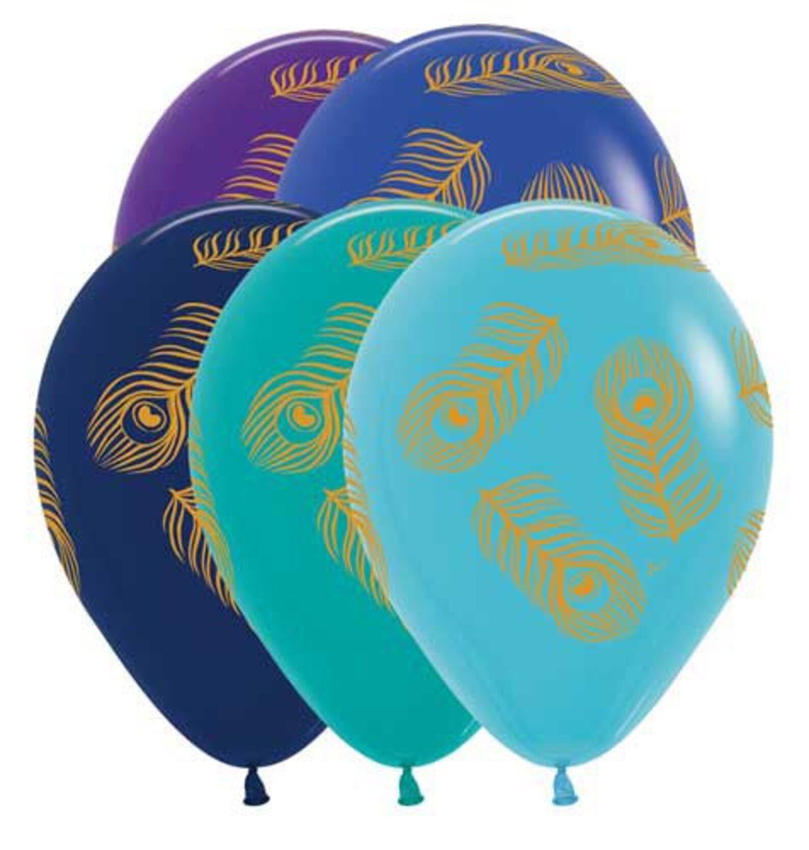 Peacock 11 Latex Balloons Set of 5 Peacock Birthday - Etsy