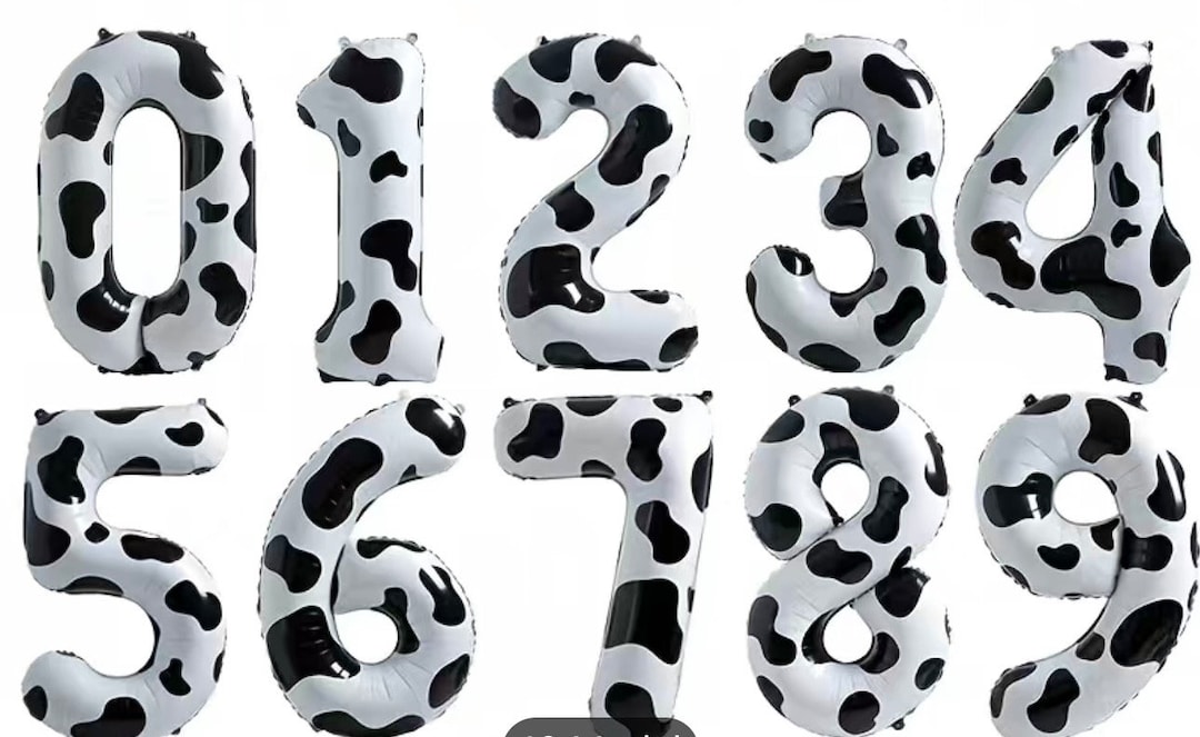 Cow Print 40” Number Balloon, Choose 0-9, Cow Birthday Party, Cow ...