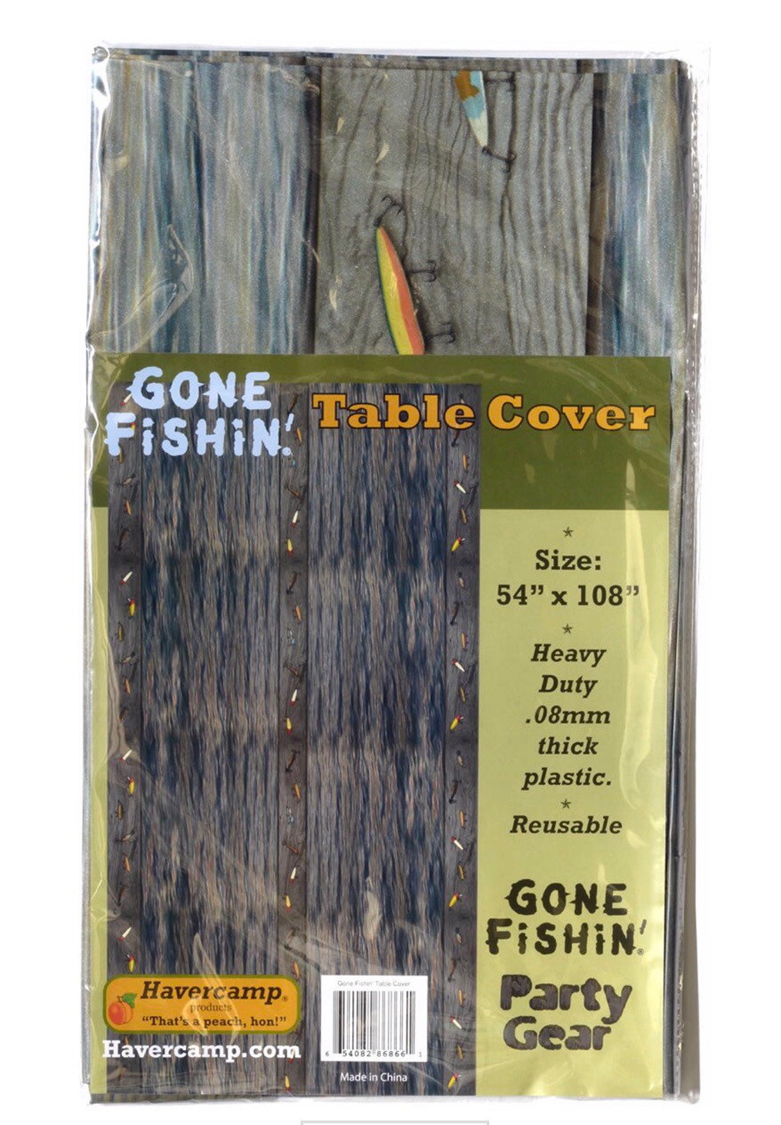 Gone Fishing Plastic Tablecover, 54 X 108 Inches, Fish Tableware ...