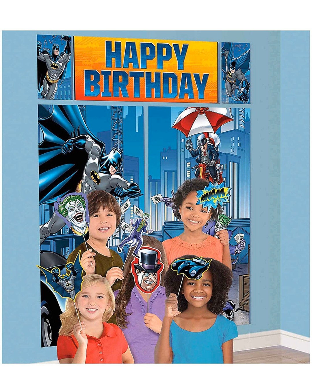 Batman Scene Setter, 17 Pieces Including Backdrop and Photo Props ...