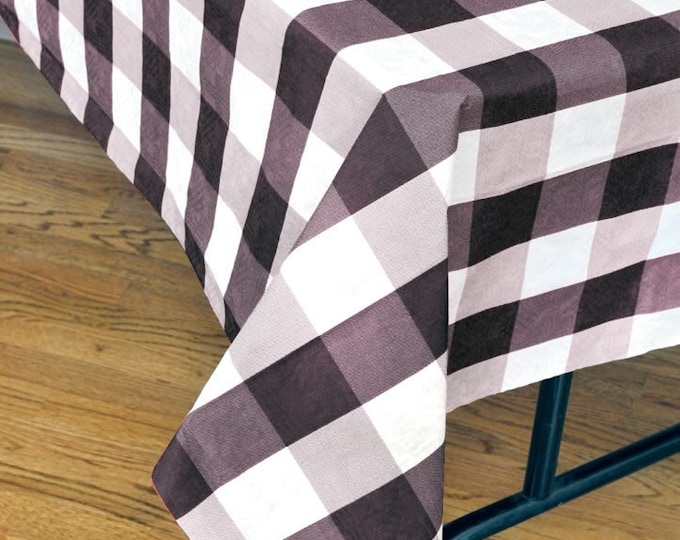 Black and White Buffalo Plaid Table Cover 54 X 108 Inches - Etsy