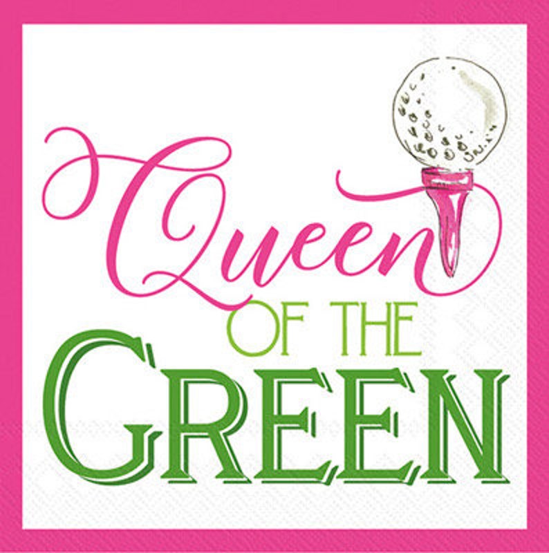 Queen of the Green Golf Beverage Napkins, Set of 20, Golf Party Theme ...