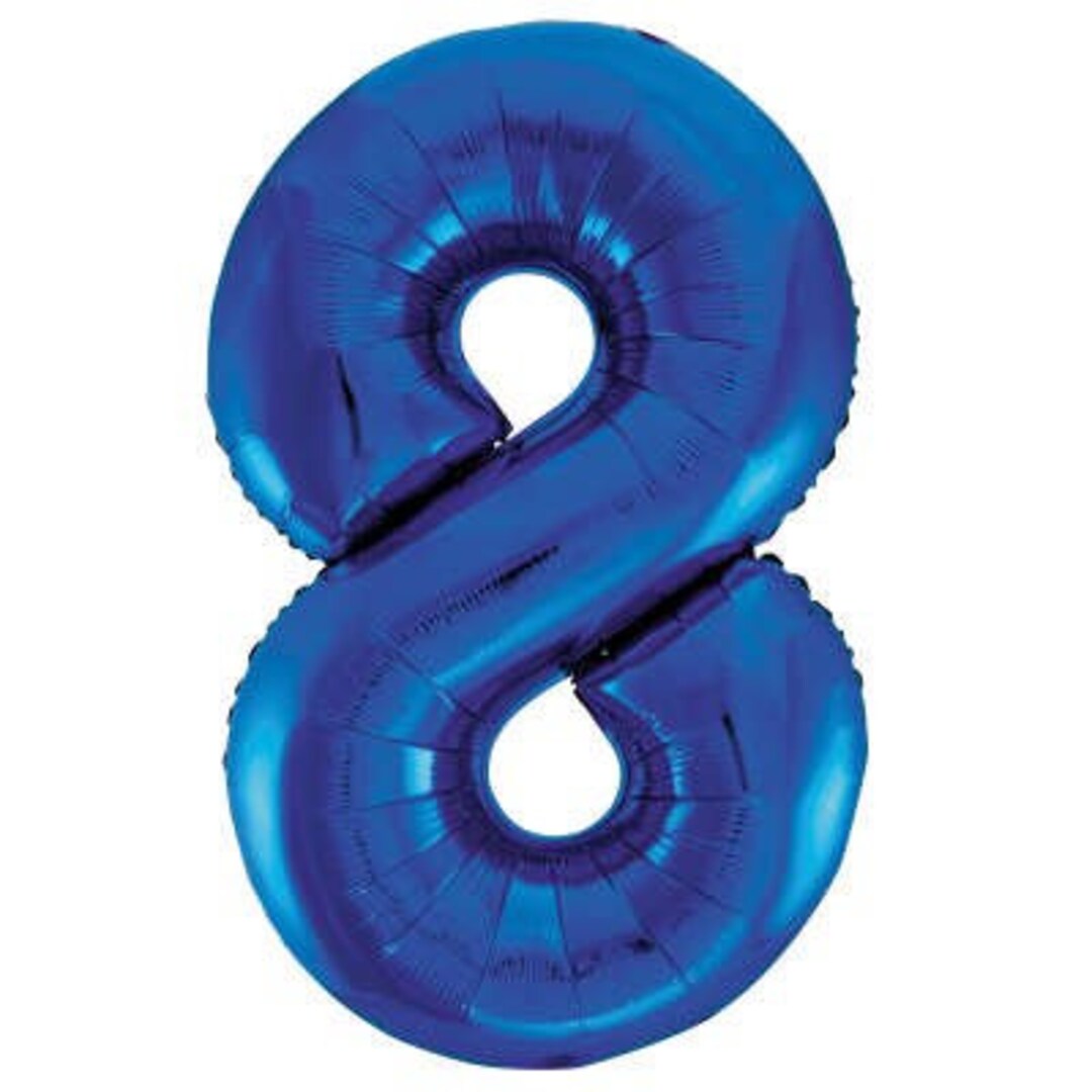 Royal Blue Number 8 Shaped Foil Balloon 34", Packaged - Etsy