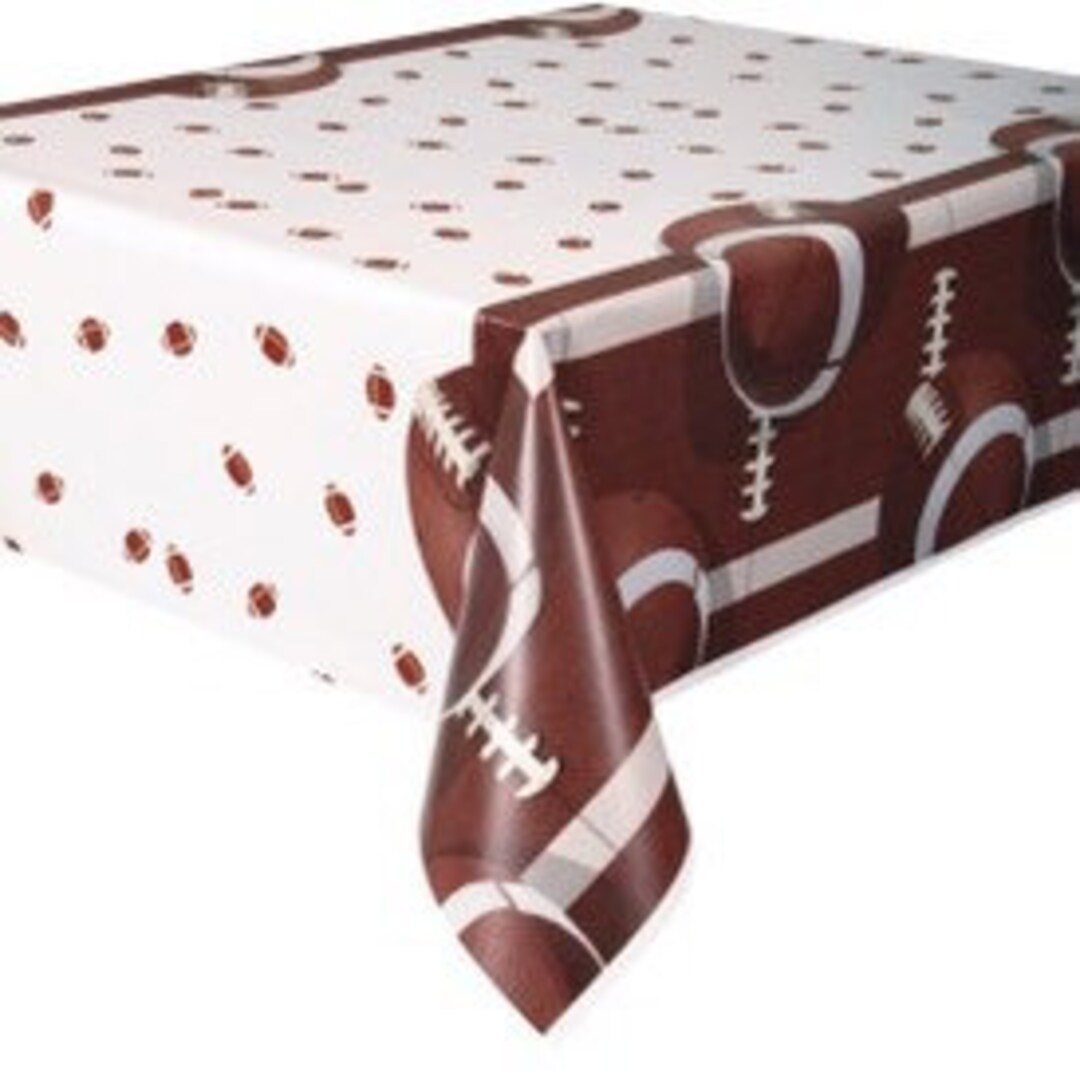 Football Plastic Table Cover, 54 X 84 Inches, Football Tablecloth ...