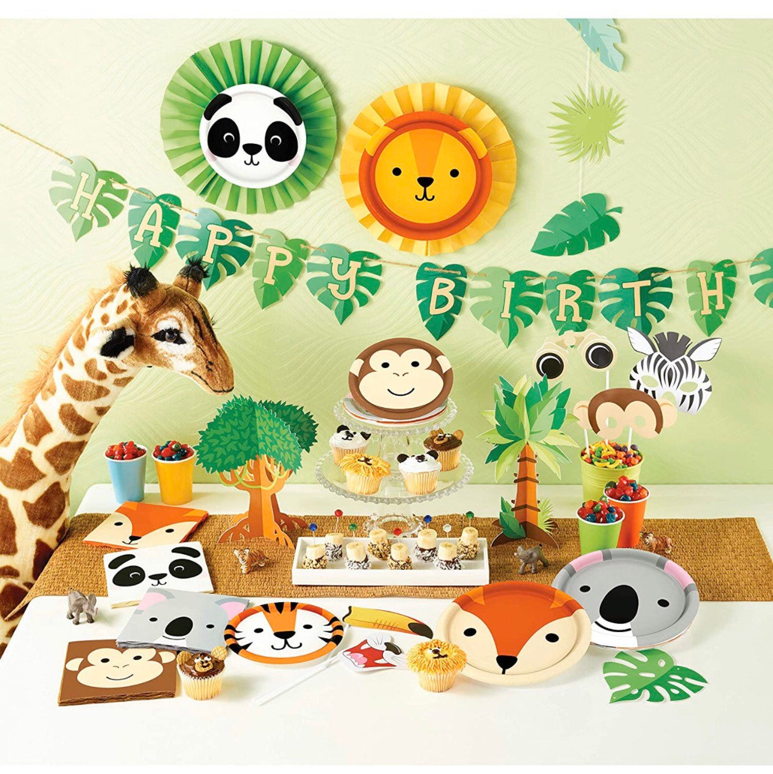Party Animal Safari Leaves Hanging Decor 3 Piece Set Safari - Etsy