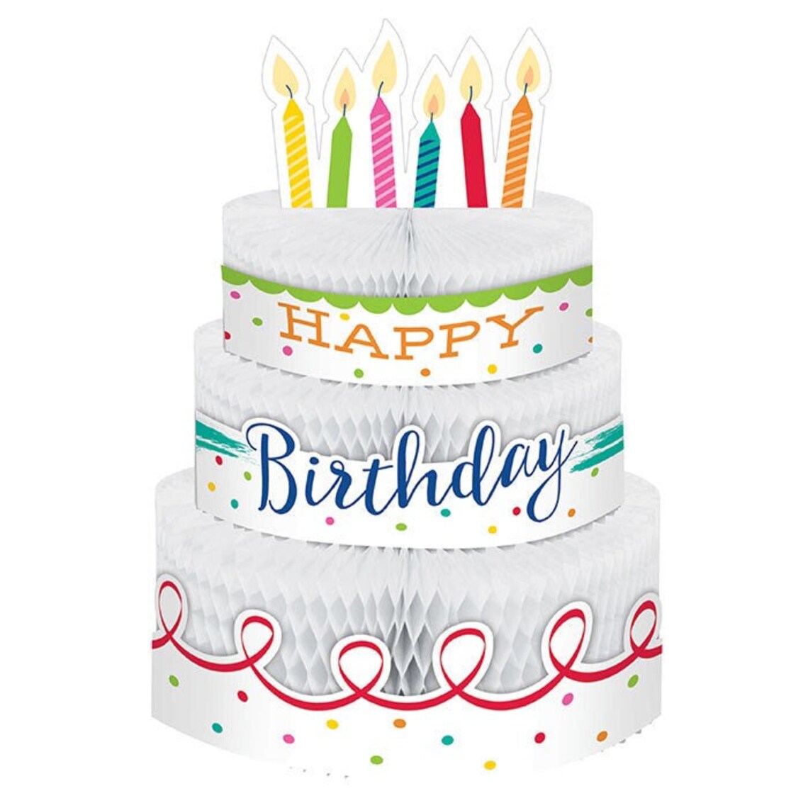 Happy Birthday Festive Cake Centerpiece, Birthday Table Decor - Etsy