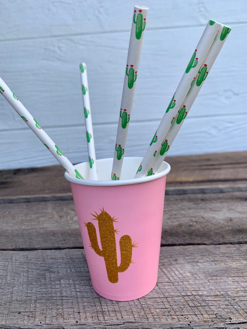 Cactus Paper Straws, Cactus Party, Set of 12 or 25 - Etsy