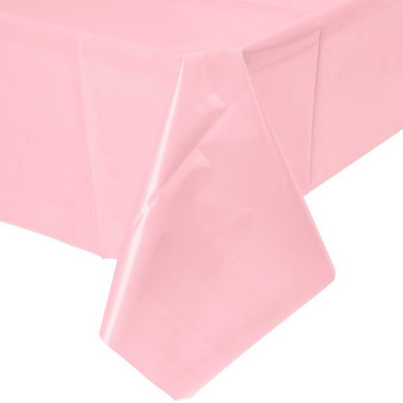 Pastel Pink Plastic Table Cover 54x108 Rectangle | Etsy