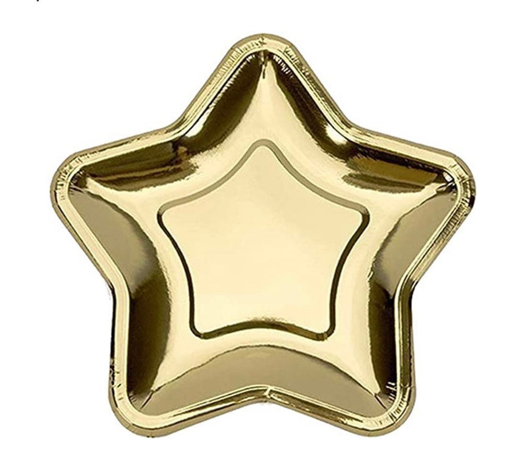 Gold Foil Star Paper Plates 8.25”, 8 Count, Twinkle Twinkle Little Star ...
