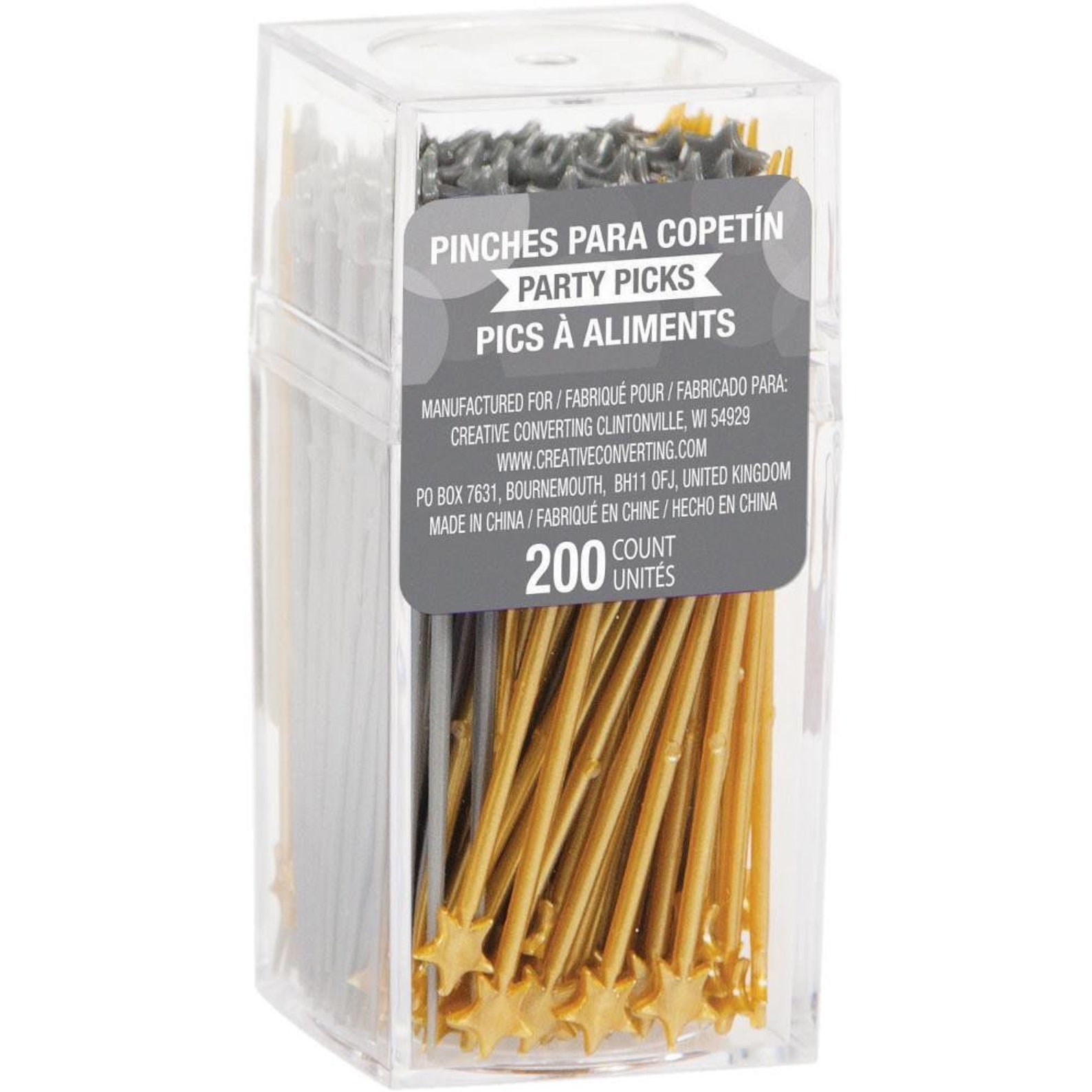 Gold and Silver Plastic Star Picks. Set of 200, Twinkle Twinkle Little ...