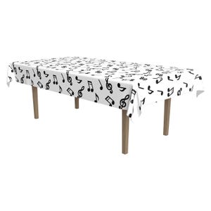 Music Notes Plastic Table Cover, 54” X 108”, Band Party, Music Birthday ...