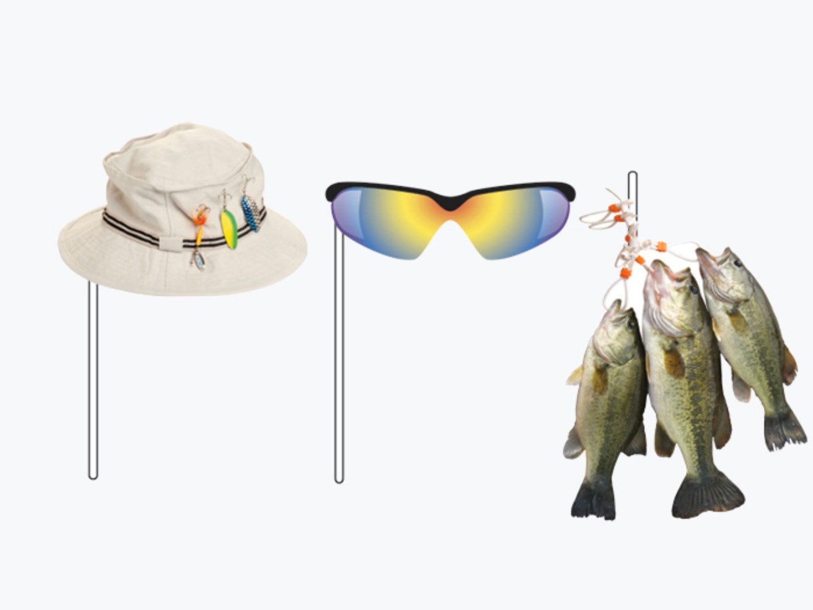 Gone Fishing Photo Props, 12 Piece Set, Fish Birthday Party, Retirement ...