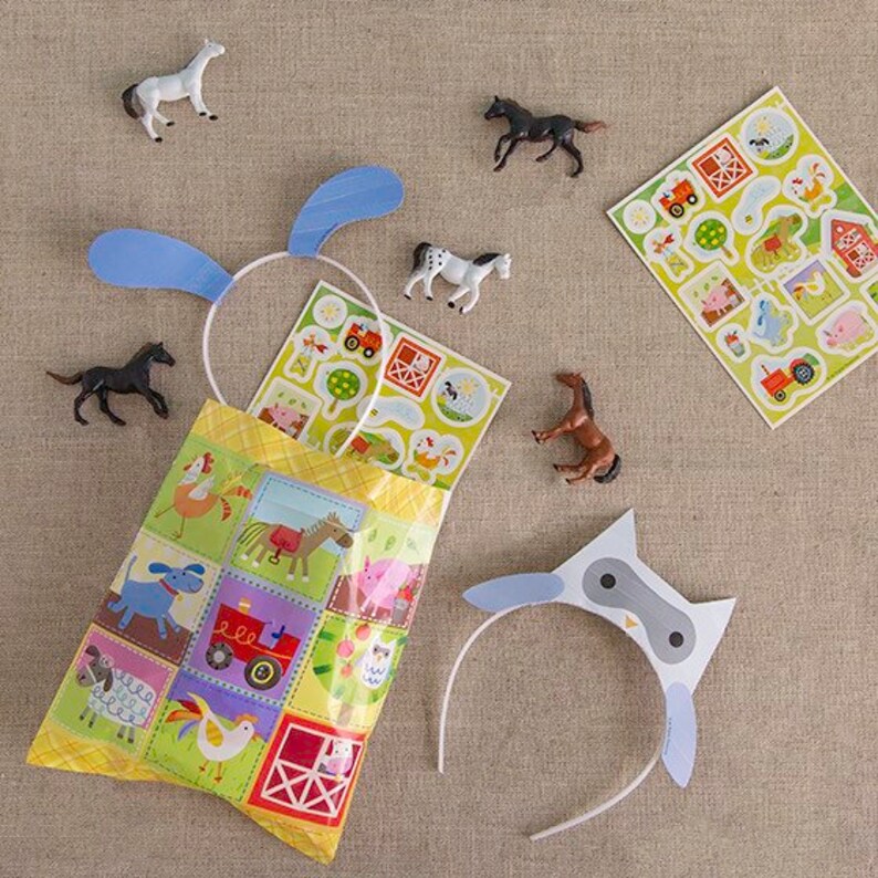 Farm Party Plastic Loot Bag Set of 8 Barnyard Party | Etsy