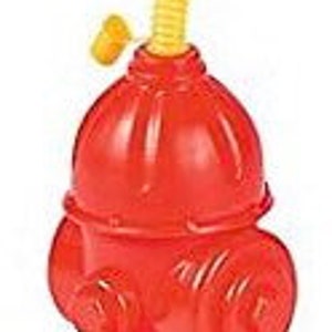 Fire Hydrant Plastic Cups With Straw, Sold Individually, Fireman Party ...