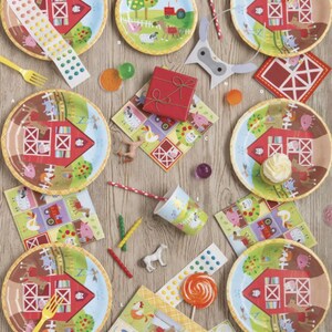 Farm Party 9" Dinner Plate, Set of 8, Barnyard Party - Etsy