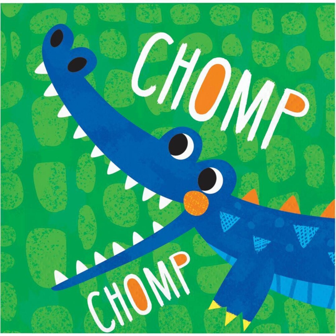 Alligator “chomp Chomp” Beverage Napkins, Set of 16, Alligator Party - Etsy