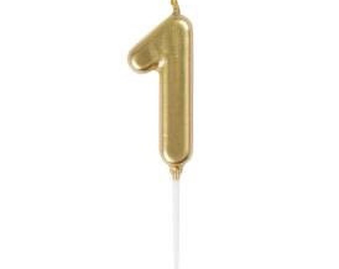 Gold Mini 1 Candle, First Birthday Candle, Gold One Candle, One Candle ...