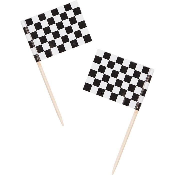 Black and White Check Party Picks Set of 50 Racing Party - Etsy