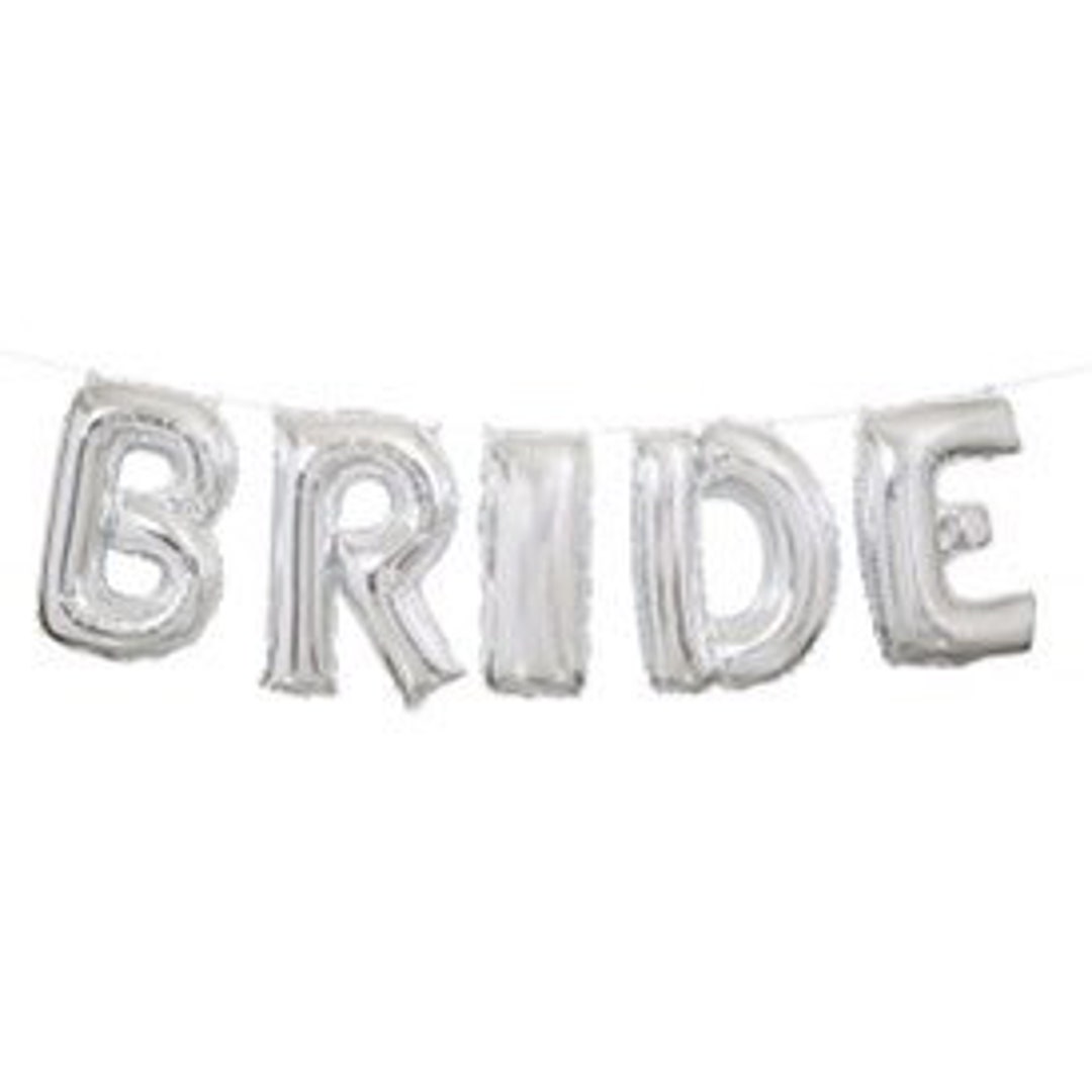 BRIDE Silver Balloon Banner, Wedding Balloons, Engagement Party - Etsy