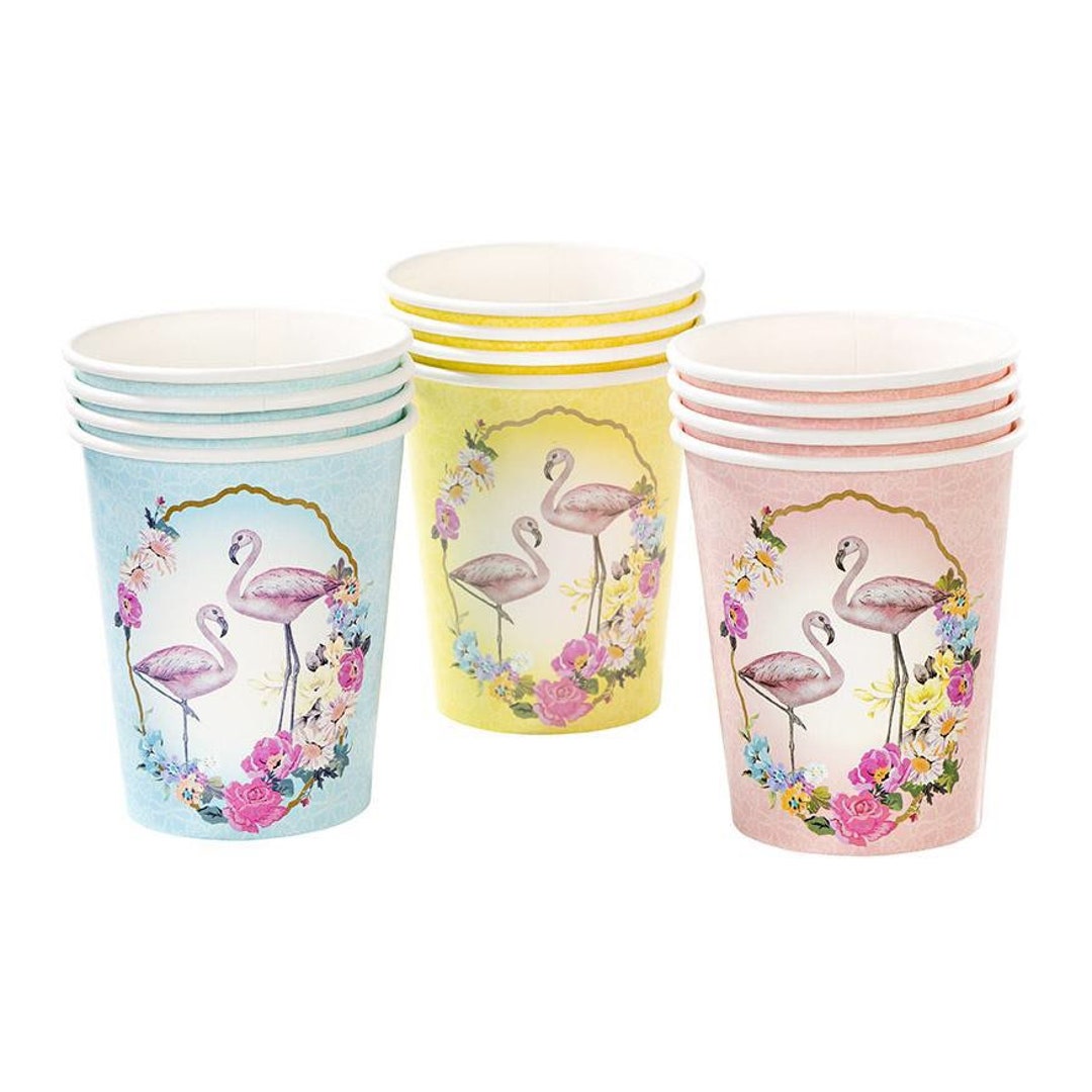CLOSEOUT!! 50% OFF Flamingo Pastel Cups, Flamingo Birthday, Set of 12 ...