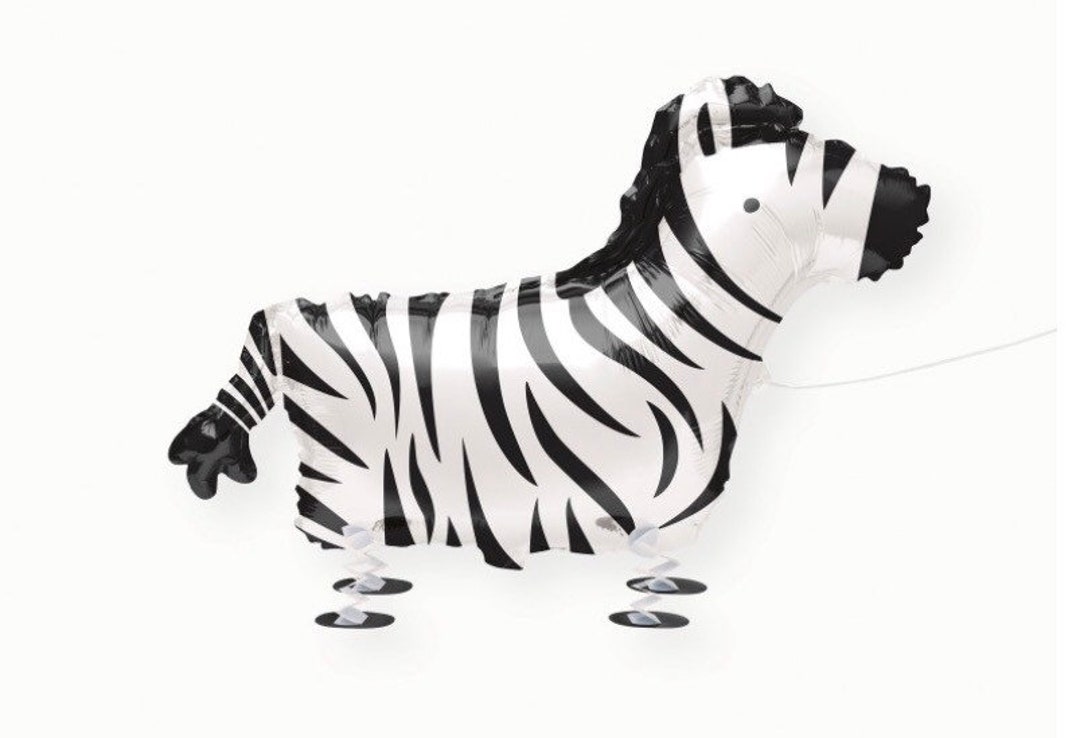 Walking Pet Zebra 30” Balloon, Zoo Animal, Zebra Birthday Party, Zebra ...