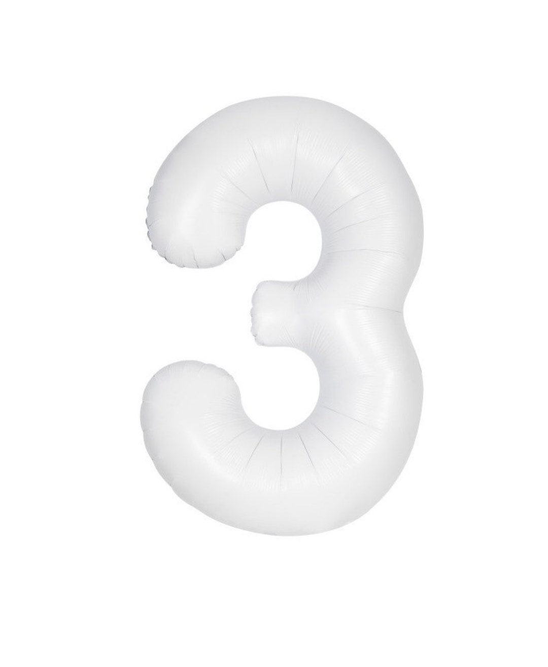 Matte White Number 3 Shaped Foil Balloon 34", Packaged - Etsy