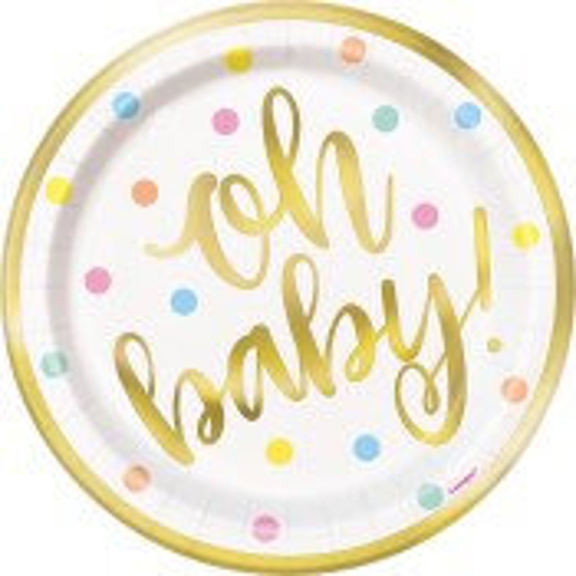 Oh Baby! Baby Shower Dessert Plates, Set of 8, Gender Reveal Party ...