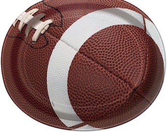 Football Dinner Plates, Set of 8 Plates, Football Party, Football ...