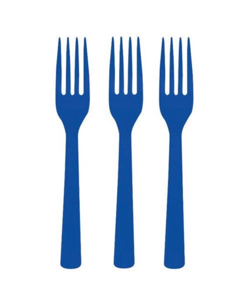 Royal Blue Plastic Party Forks, Set of 12, Perfect for Gender Reveal ...