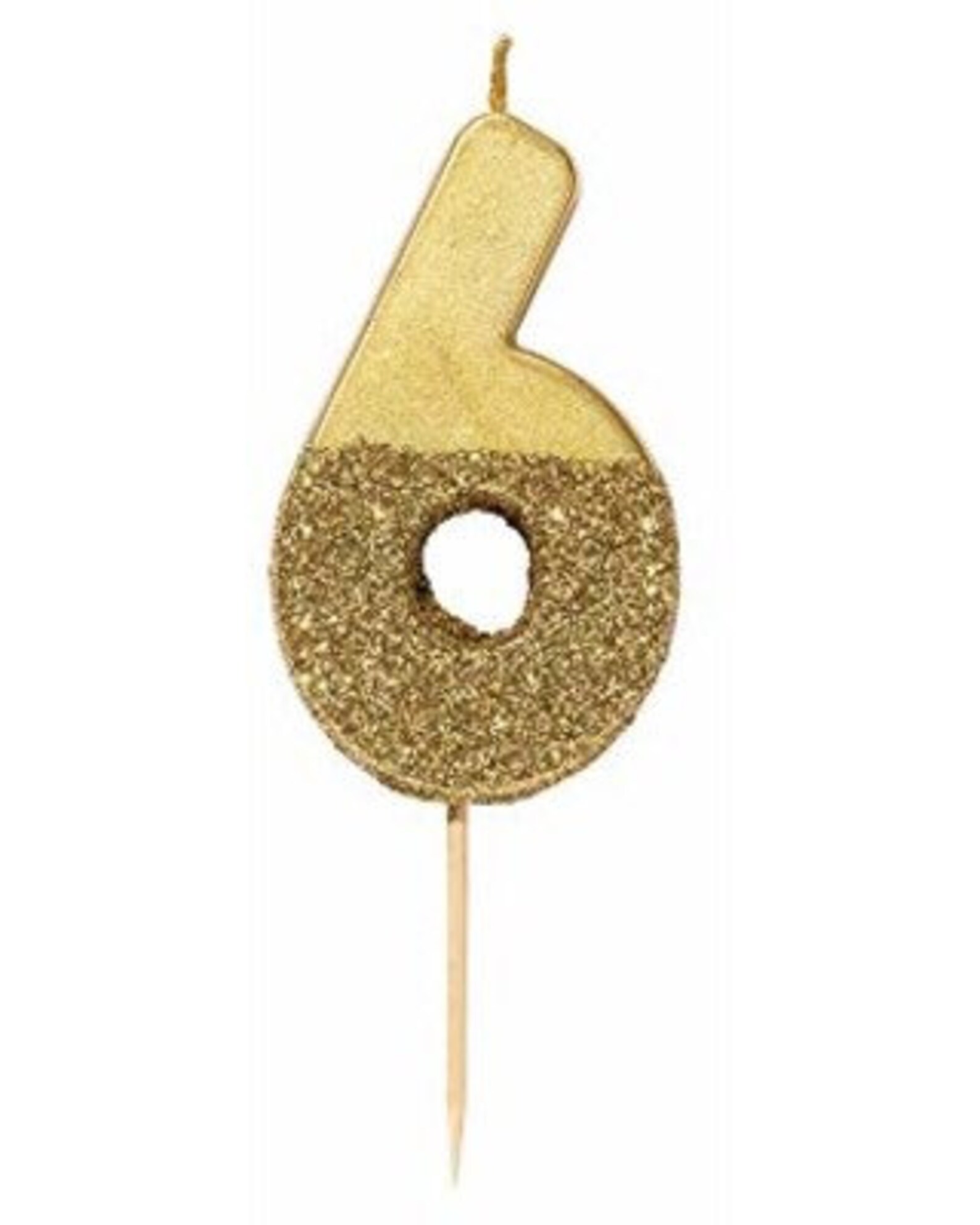 Gold Glitter Dipped 6 Candle, Birthday Candle, 6th Birthday Decor - Etsy
