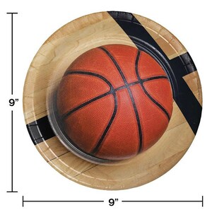 Sports Fanatic Basketball Dinner Plates, Set of 8, Basketball Birthday ...