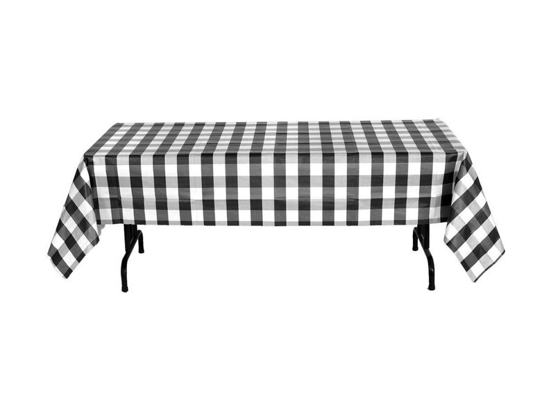 Black and White Buffalo Plaid Table Cover 54 X 108 Inches, Lumberjack ...