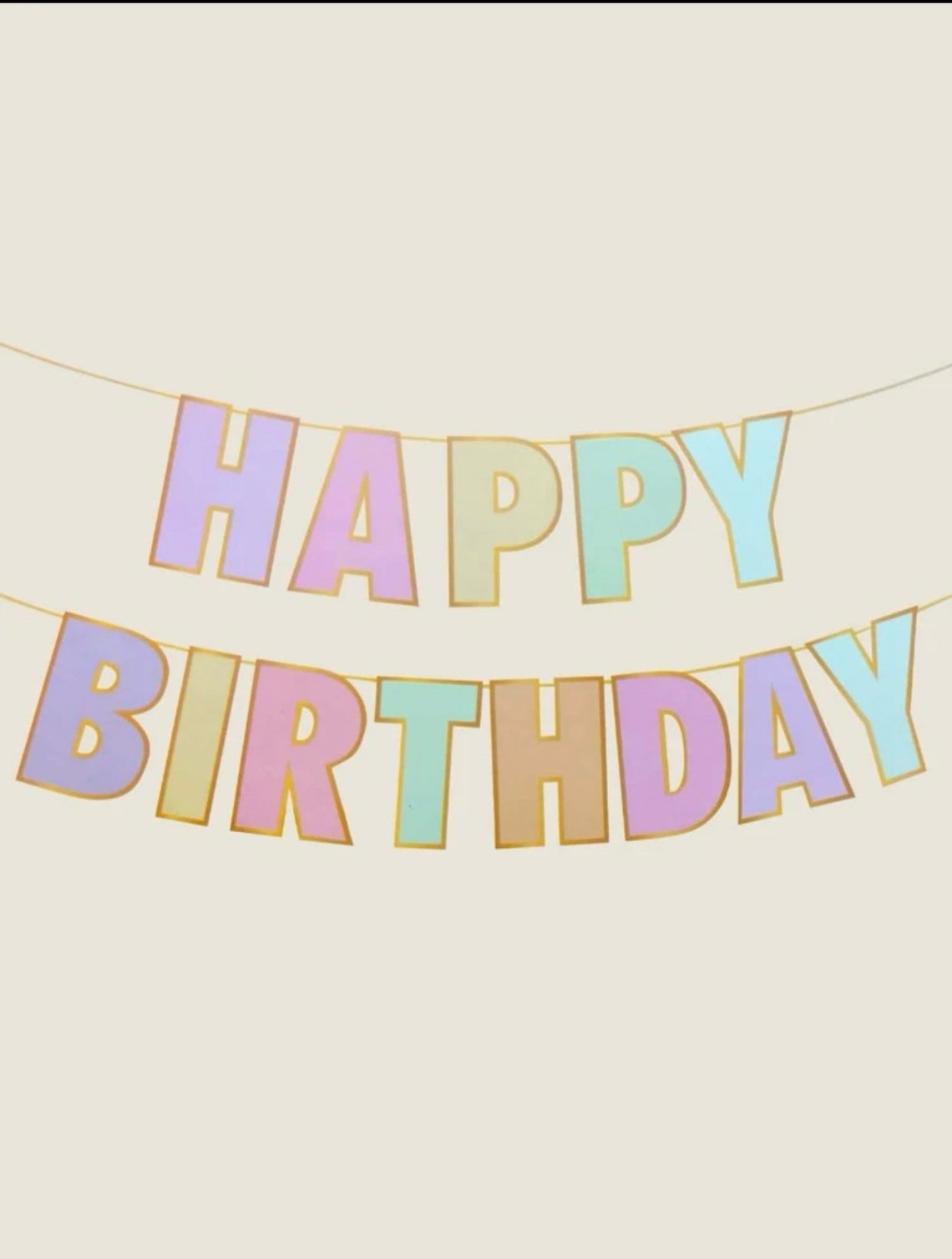 Pastel Happy Birthday Letter Banner 157”x7”, Simple Assembly Required ...
