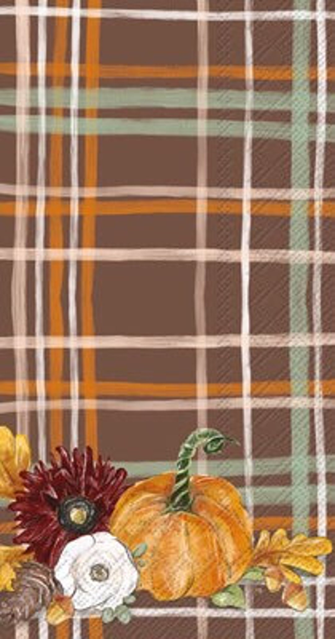 Fall Foliage Plaid Guest Napkins, Harvest Napkins, Fall Party, Autumn ...