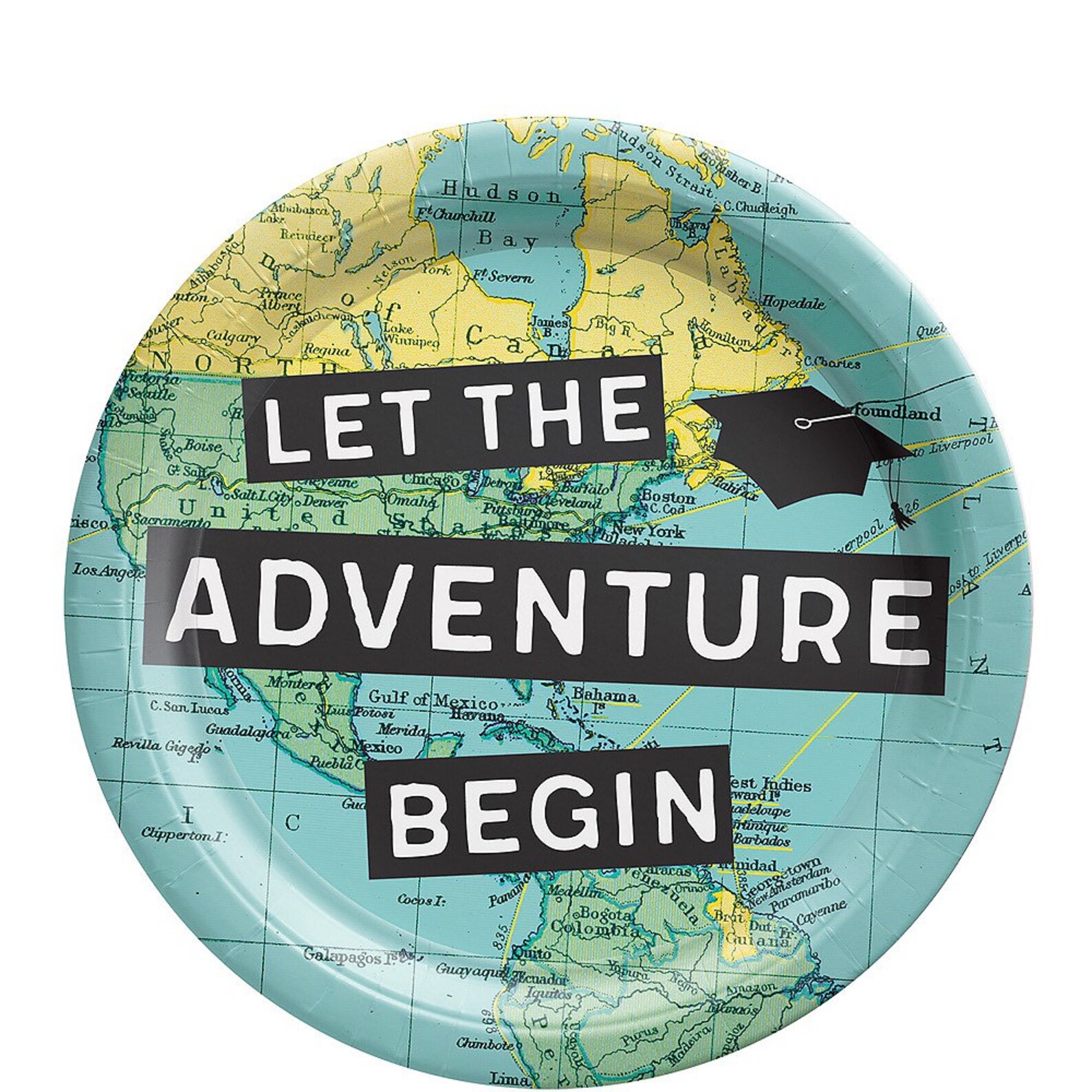 Graduation the World Awaits Map Paper Dessert Plates Set of - Etsy