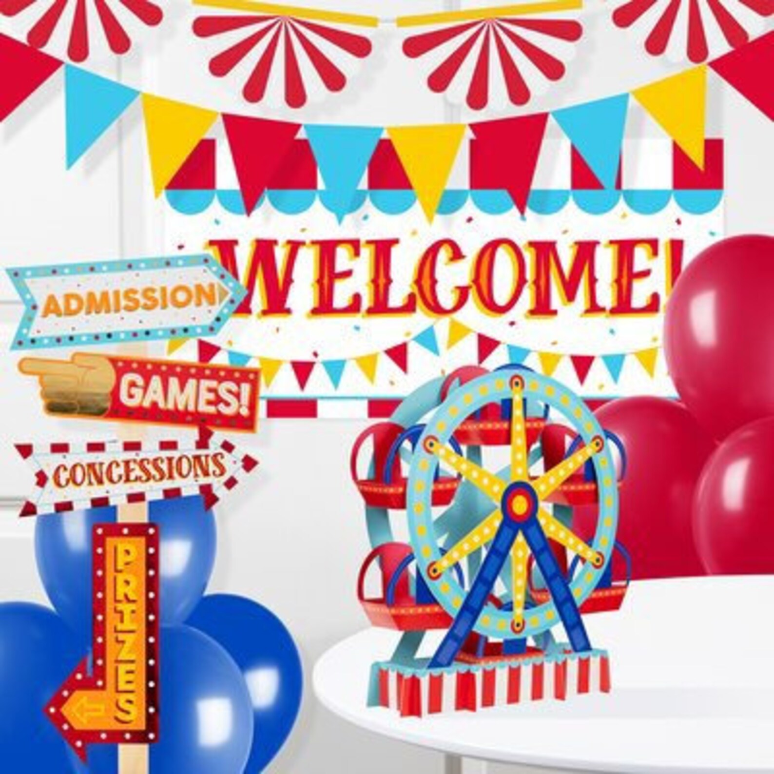 Circus Carnival Foil Signs Set of 4 Circus Themed Birthday | Etsy