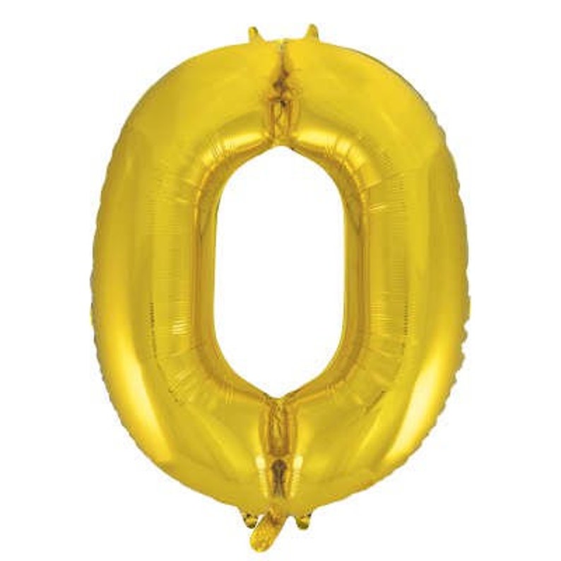 Gold Number 0 Shaped Foil Balloon 34 Packaged - Etsy