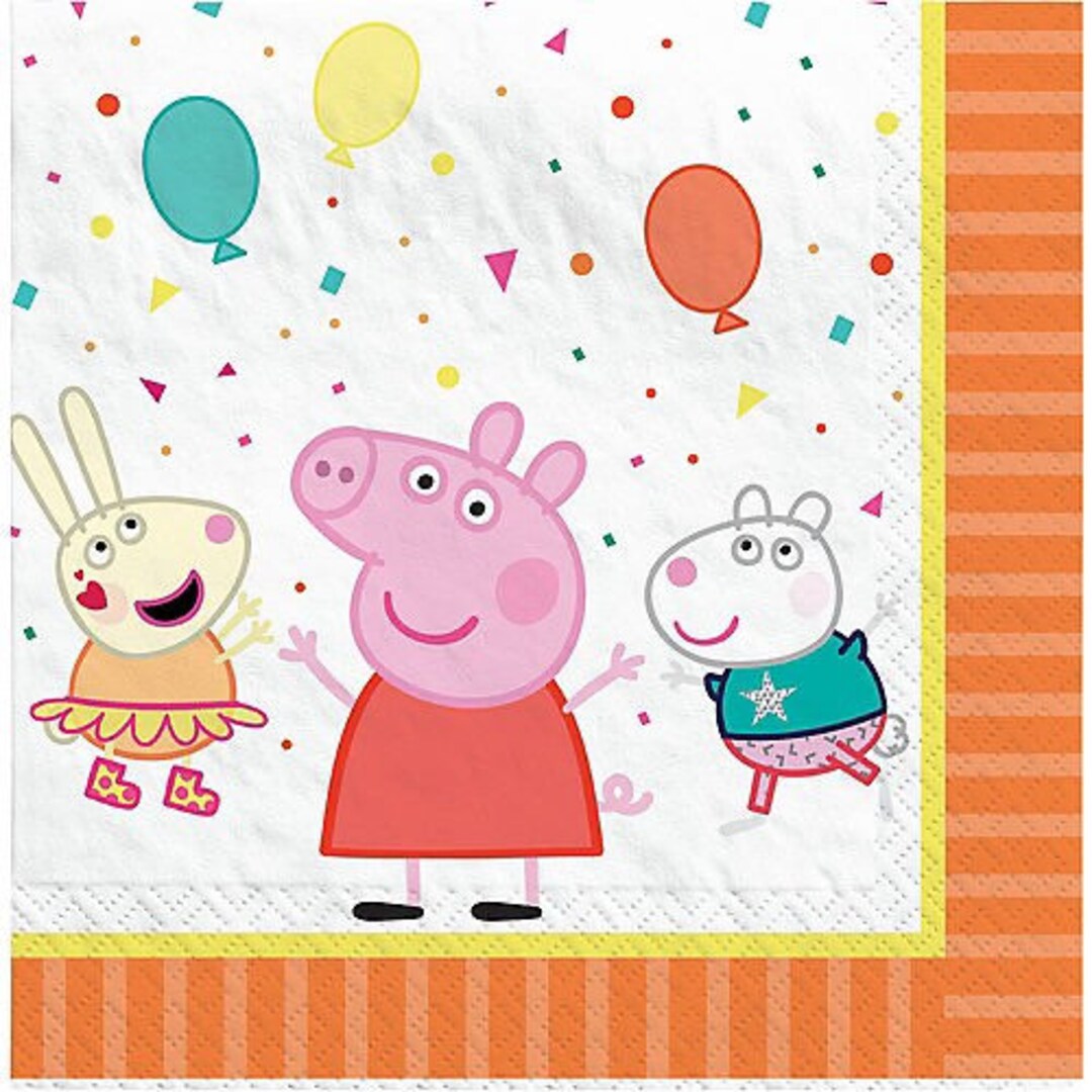 Peppa Pig Luncheon Napkins, Set of 16, Pig Party Decor, Peppa Pig ...