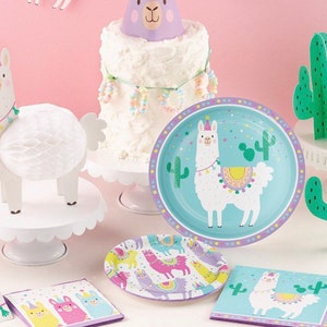 Llama and Cactus Centerpiece 3 Piece Set, Llama Party, Llama Birthday ...
