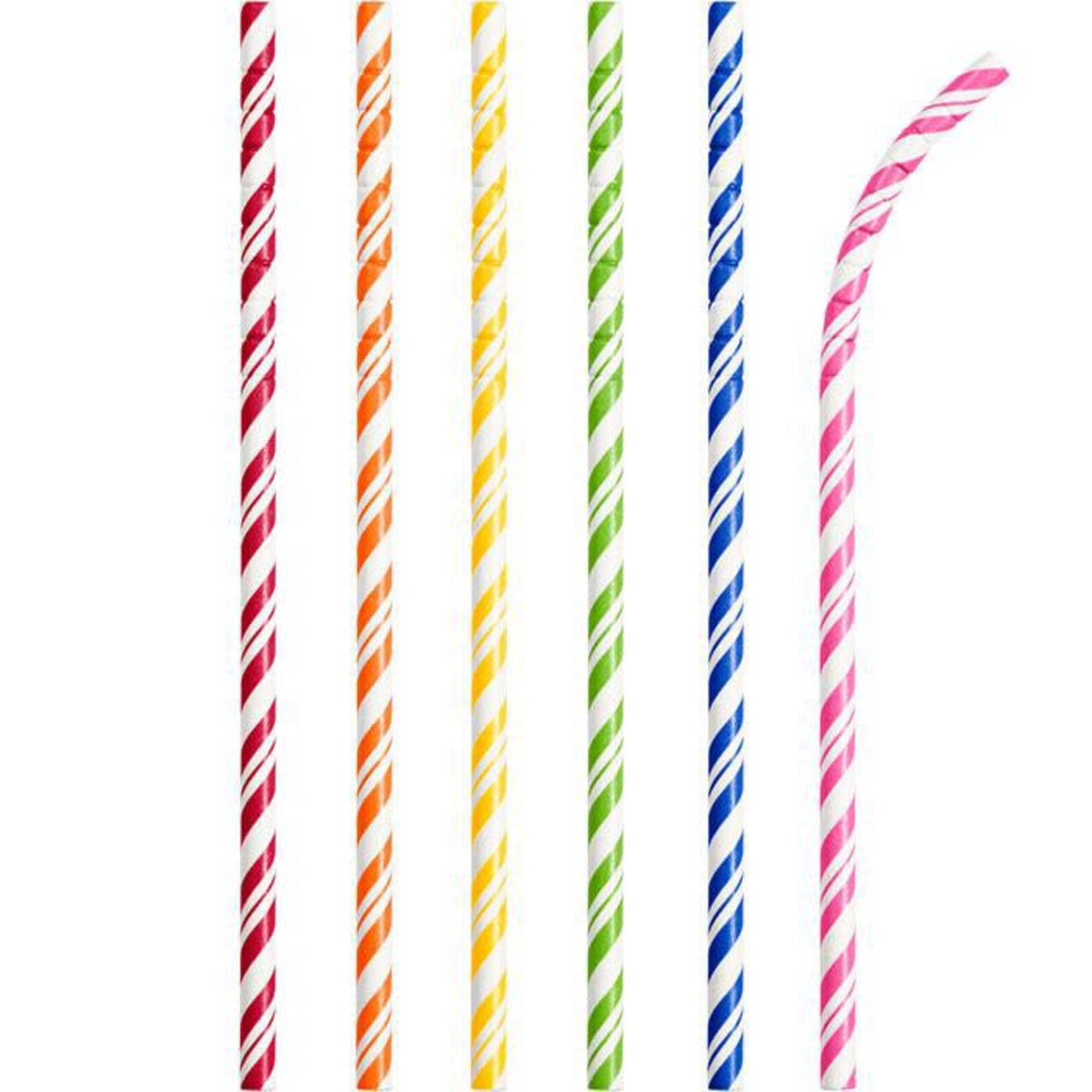 Striped Paper Straws Assorted Colors Rainbow Party Straws - Etsy