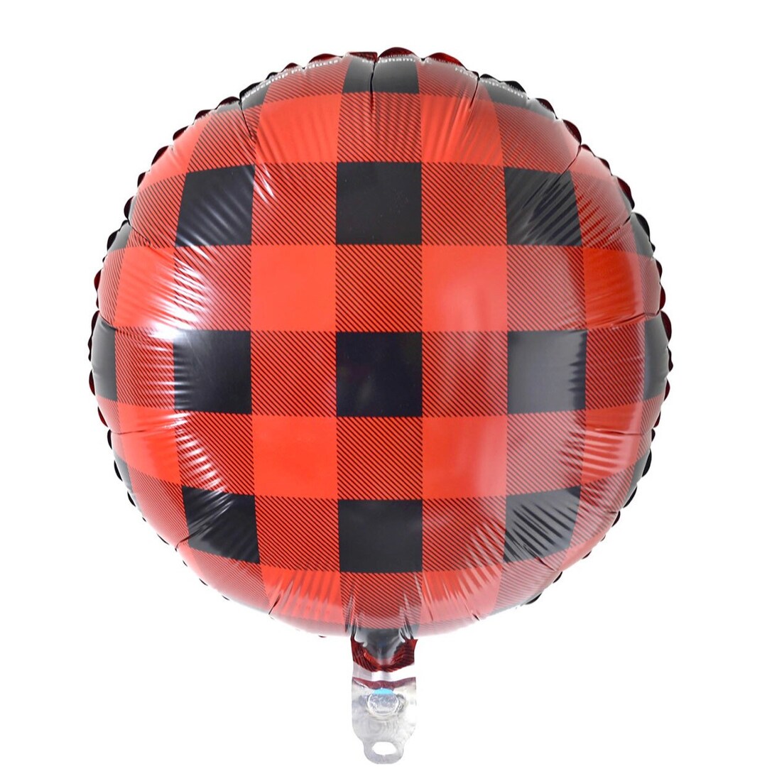 18" Buffalo Plaid Birthday Balloon, Buffalo Plaid Balloon,outdoor Party ...