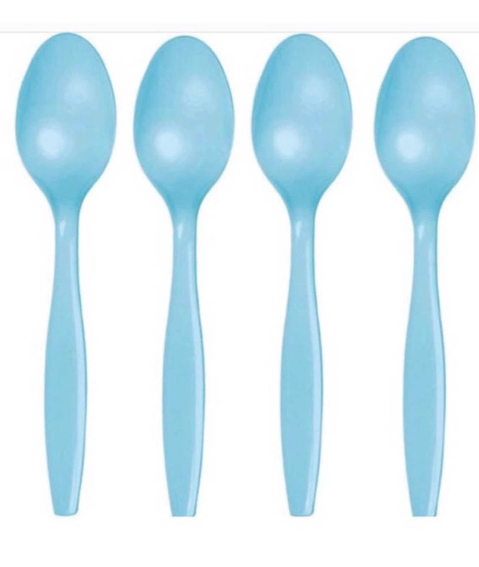 Pastel Blue Plastic Party Spoons Set of 12 Perfect for - Etsy
